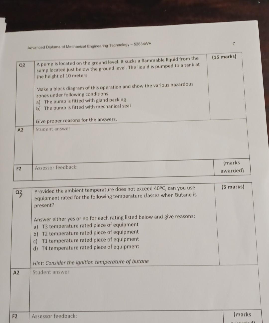Solved Advanced Diploma of Mechanical Engineering Technology | Chegg.com