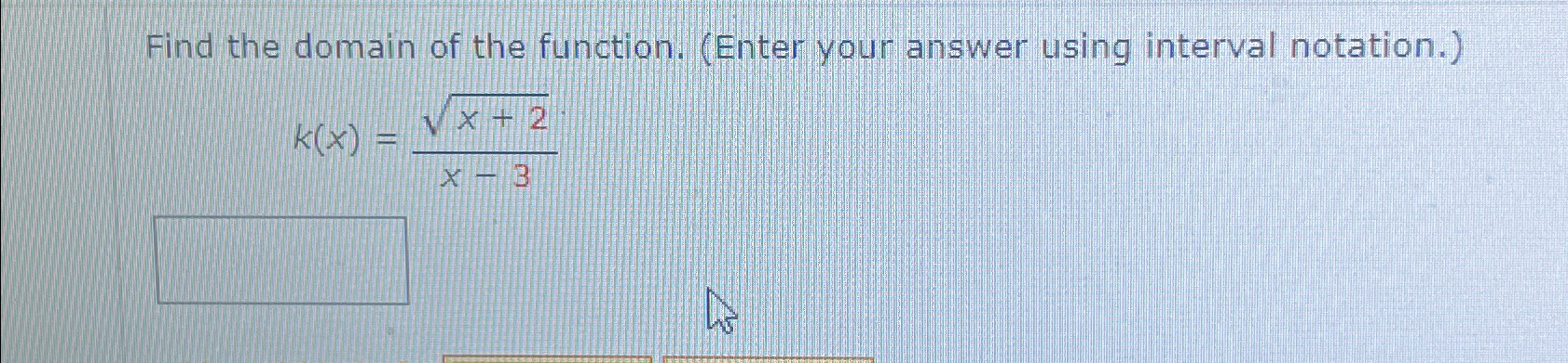 Solved Find the domain of the function. (Enter your answer | Chegg.com