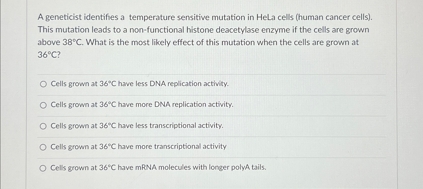 Solved A geneticist identifies a temperature sensitive | Chegg.com