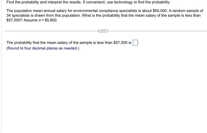 Solved Find the probability and interpret the results. If | Chegg.com