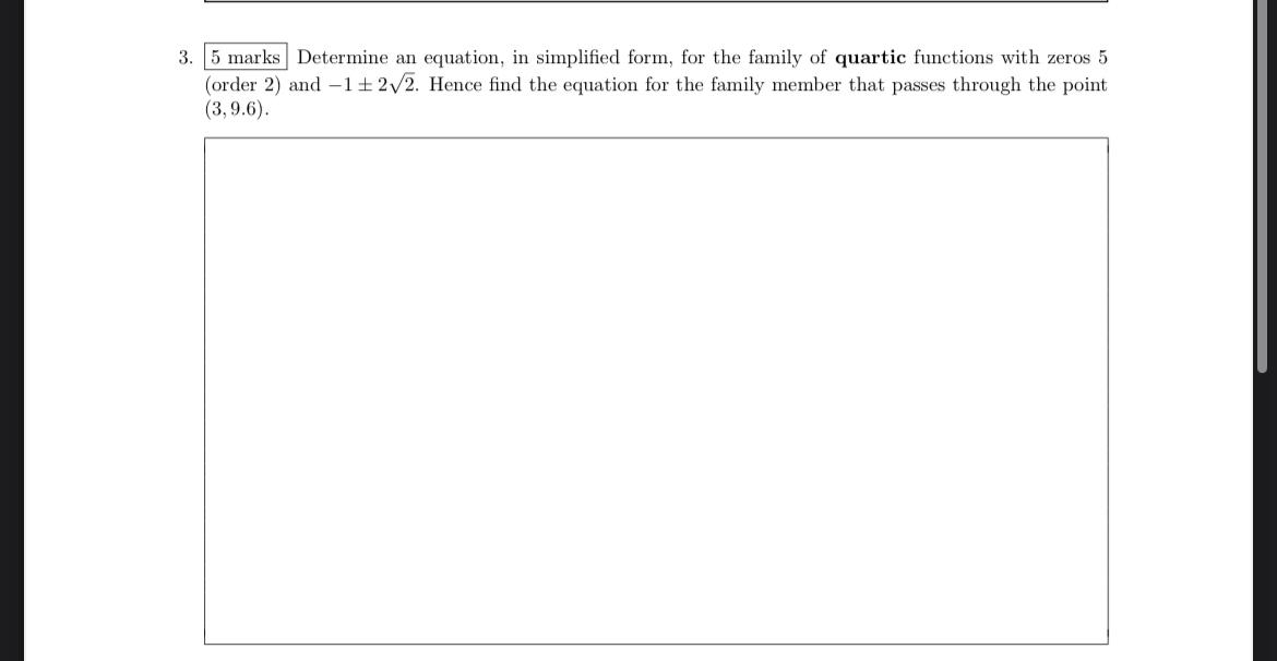 Solved 5 marks Determine an equation, in simplified form, | Chegg.com
