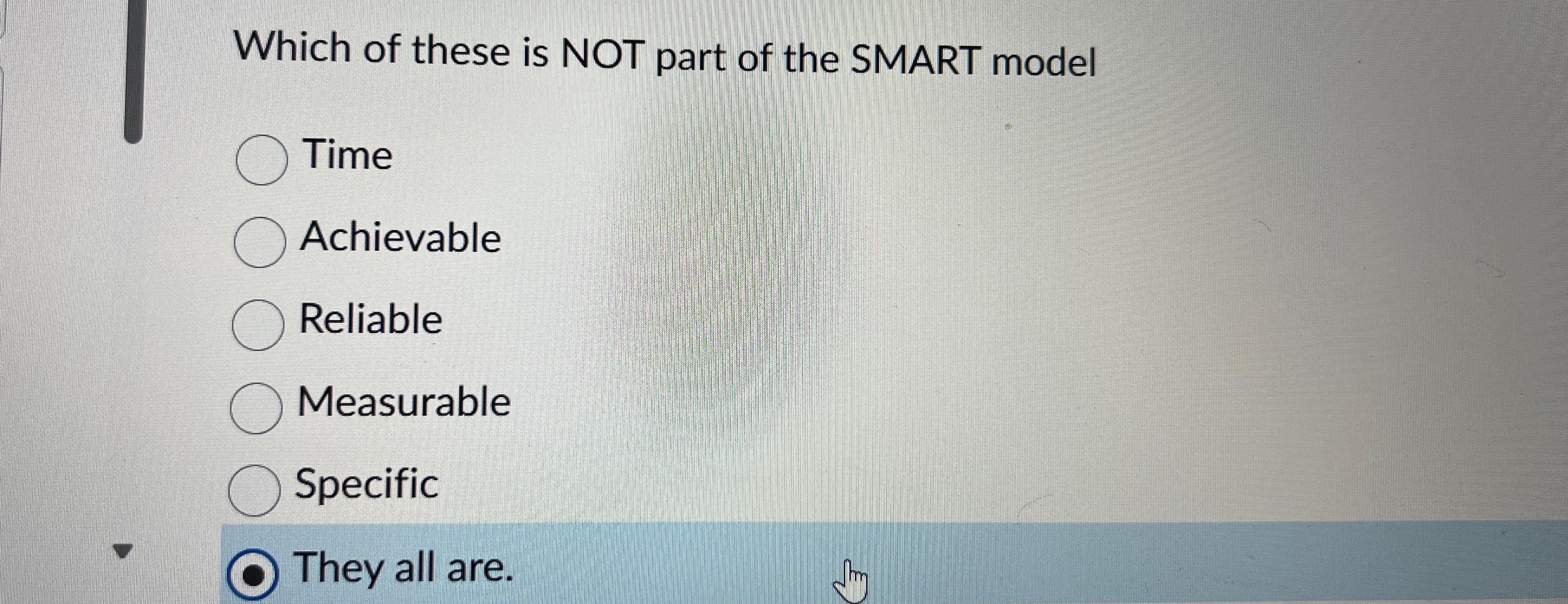 Solved Which of these is NOT part of the SMART | Chegg.com