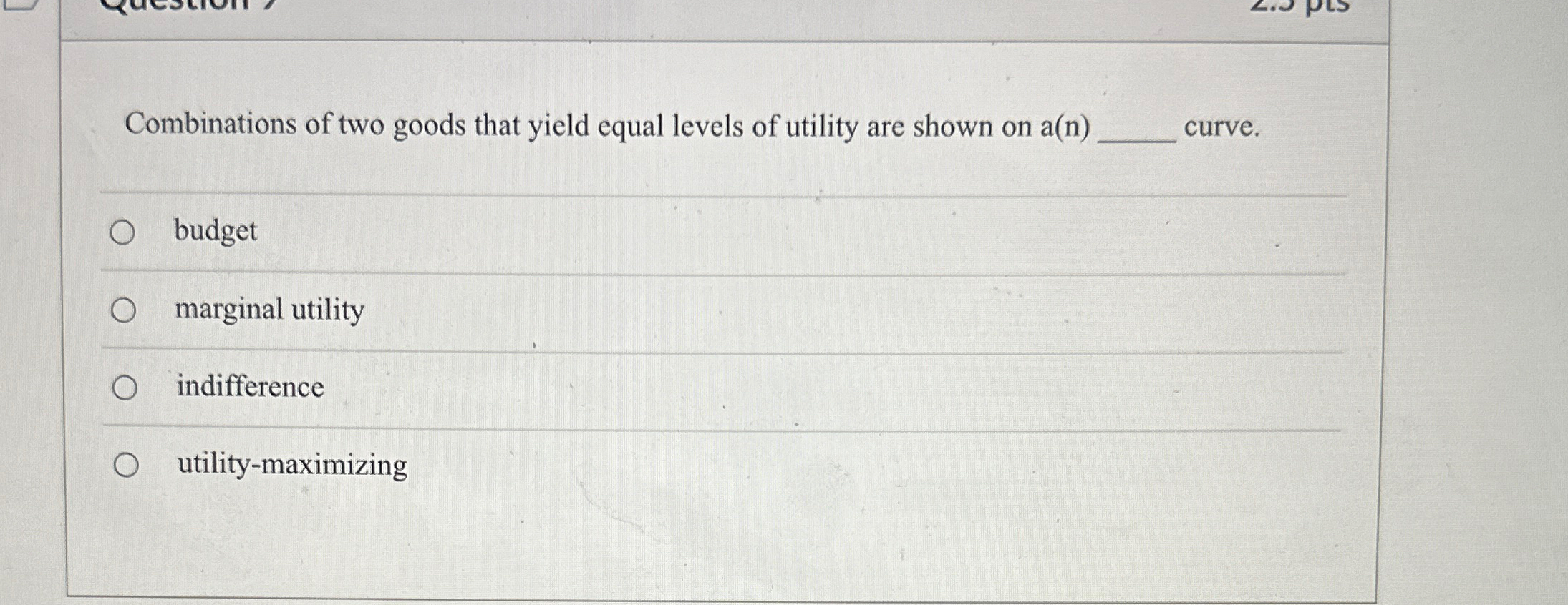 Solved Combinations of two goods that yield equal levels of | Chegg.com