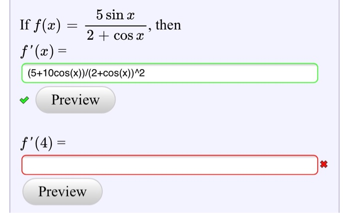 Solved If f(x) = 4x (sin x + cos x), find f'(x) = | Chegg.com
