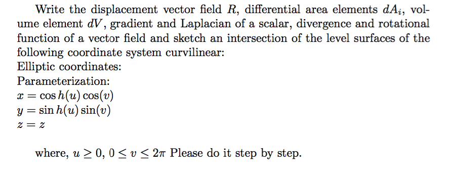 Solved Write The Displacement Vector Field R Differential