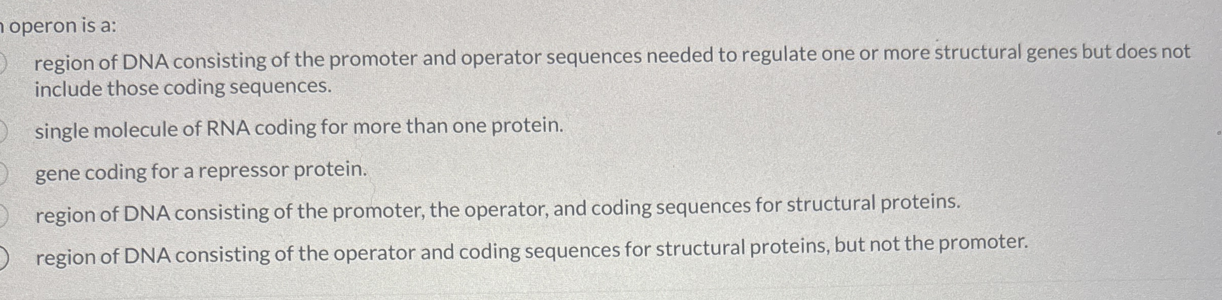 High Quality SOLUTION operon is a:region of DNA consisting of the promoter | Chegg.com