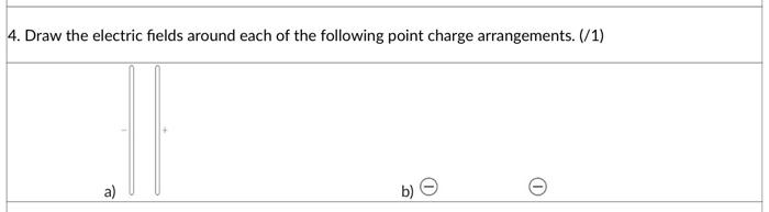 Solved 4. Draw the electric fields around each of the | Chegg.com