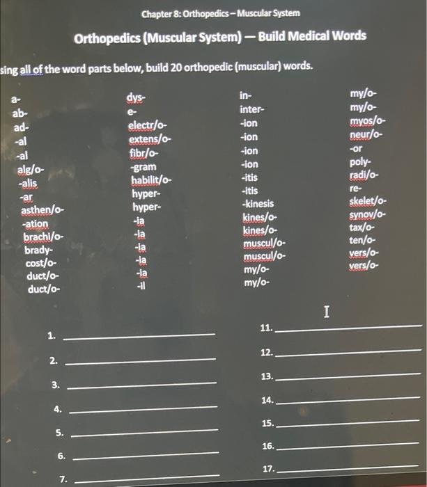 Solved Chapter 8: Orthopedics - Muscular System Orthopedics | Chegg.com