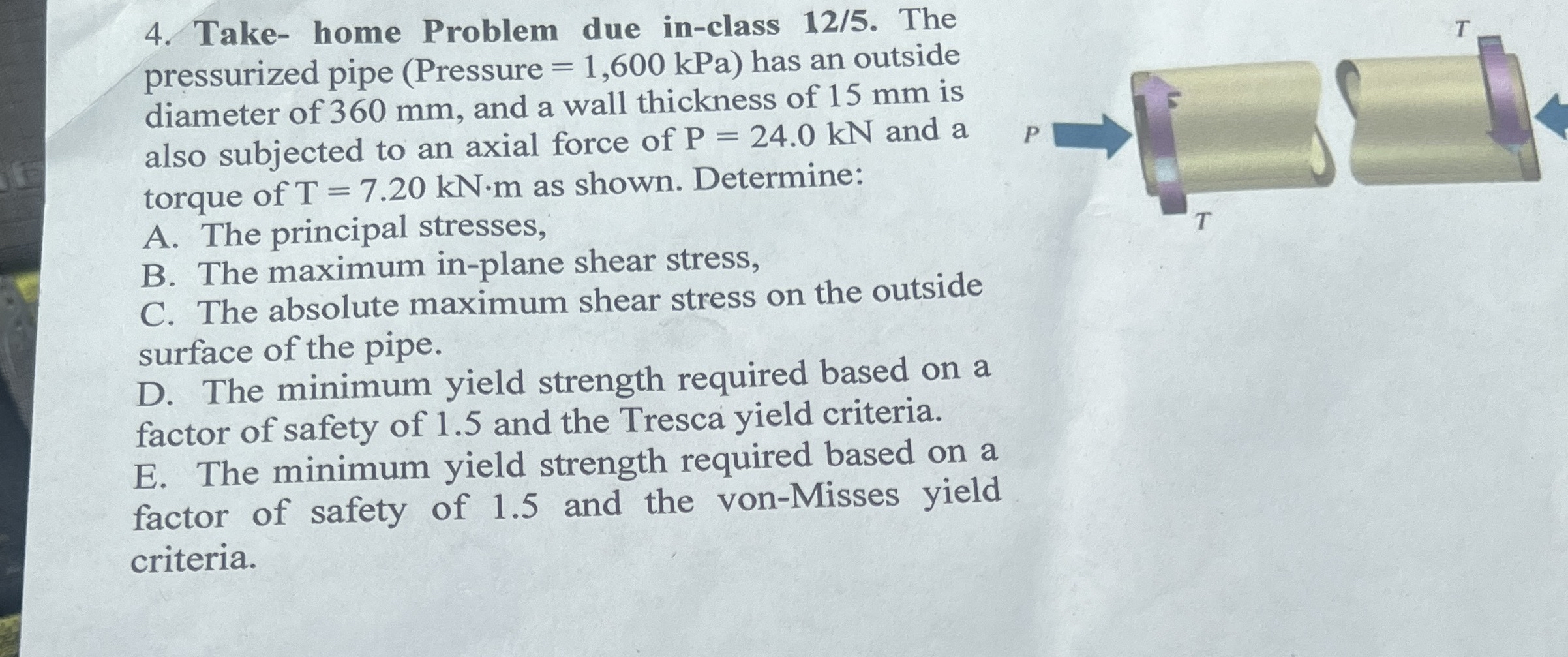 Solved Take- ﻿home Problem due in-class 12/5. ﻿The | Chegg.com