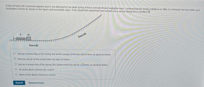 Solved Abox of mass mis peenised against but is notched to | Chegg.com
