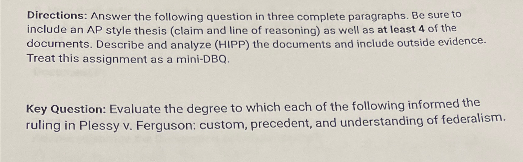 Solved Directions: Answer the following question in three | Chegg.com