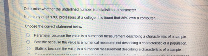 Solved Determine whether the underlined number is a | Chegg.com
