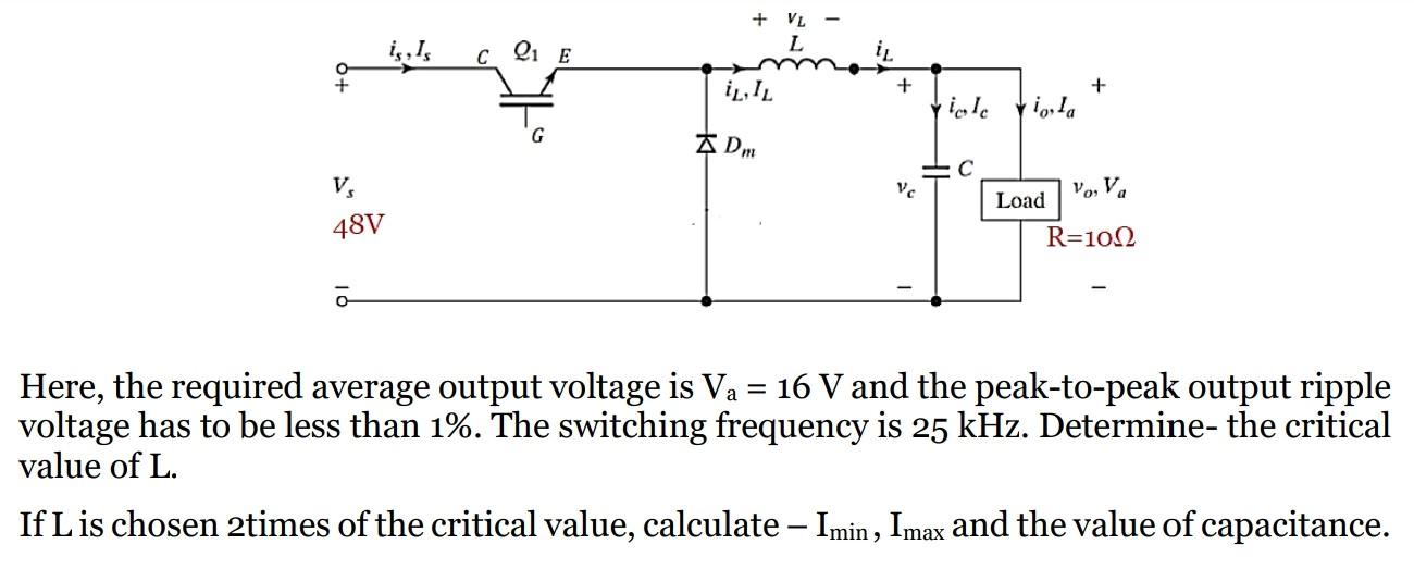 Solved Here, the required average output voltage is V₁ = 16 | Chegg.com
