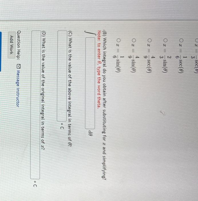 Solved HW4 Trigonometric Substitution (section 3.3) Score: | Chegg.com