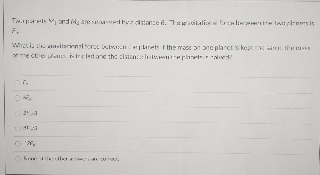 Solved Two planets M1 and M2 are separated by a distance R. | Chegg.com