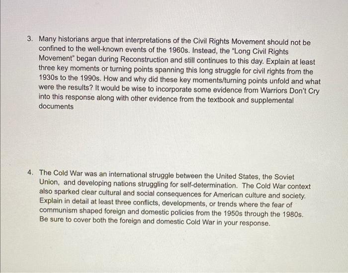 3. Many historians argue that interpretations of the | Chegg.com