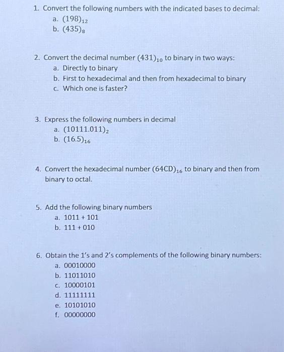 Solved this course is ( Digital Logic Design )1. Convert the | Chegg.com