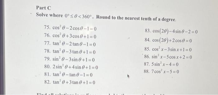 Solved Part A Solve where 0≤x