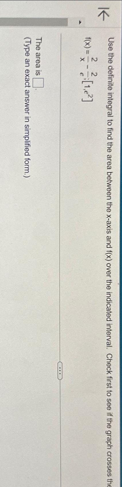 Solved Use the definite integral to find the area between | Chegg.com