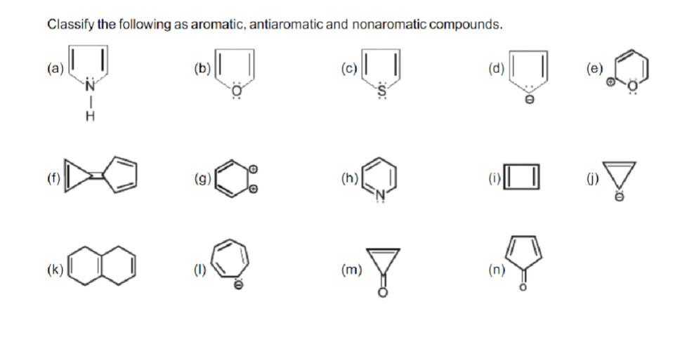 Solved Classify the following as aromatic, antiaromatic and | Chegg.com
