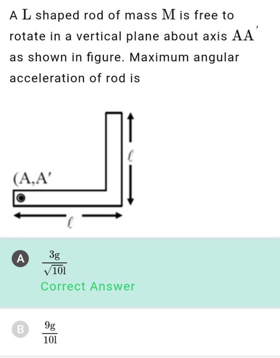 Solved A L Shaped rod of mass M is free to rotate in a | Chegg.com