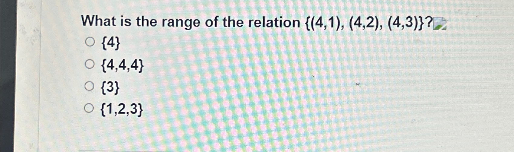 Solved What is the range of the relation | Chegg.com