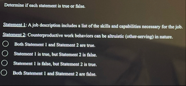 Solved Determine if each statement is true or | Chegg.com
