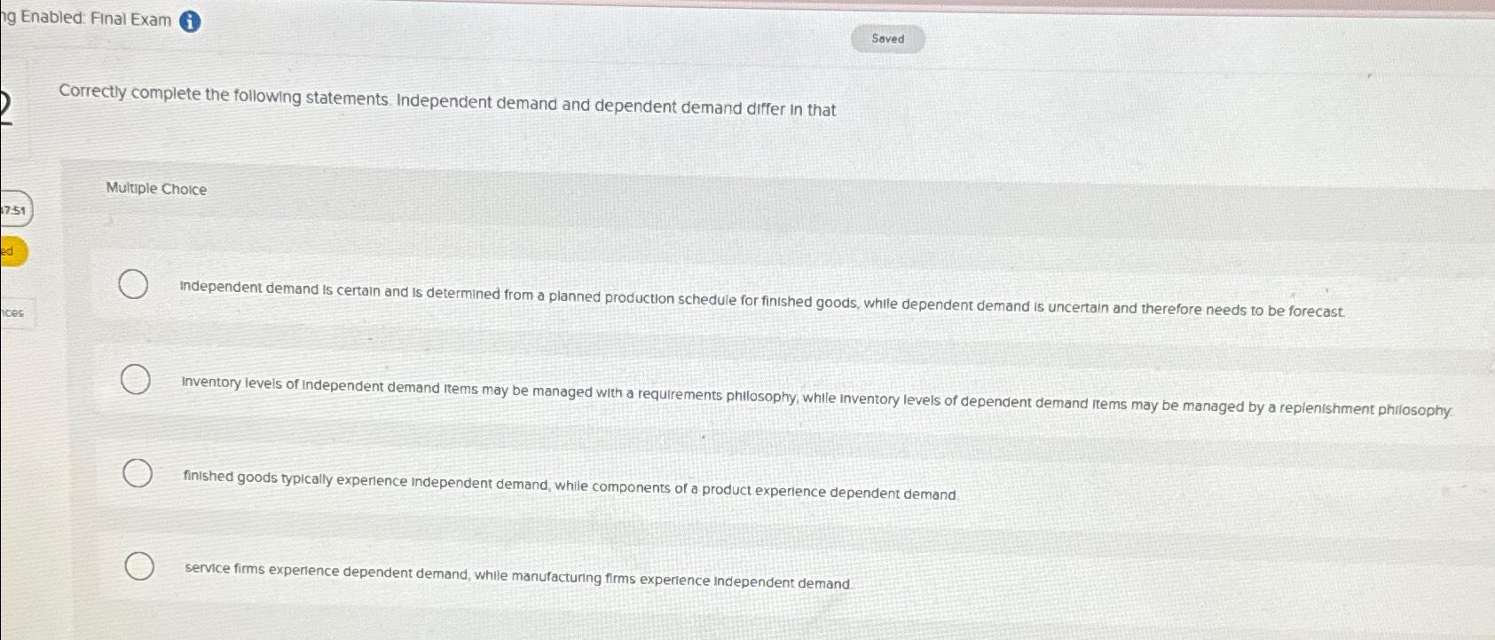Solved g Enabled Final Exam (i)Correctly complete the | Chegg.com
