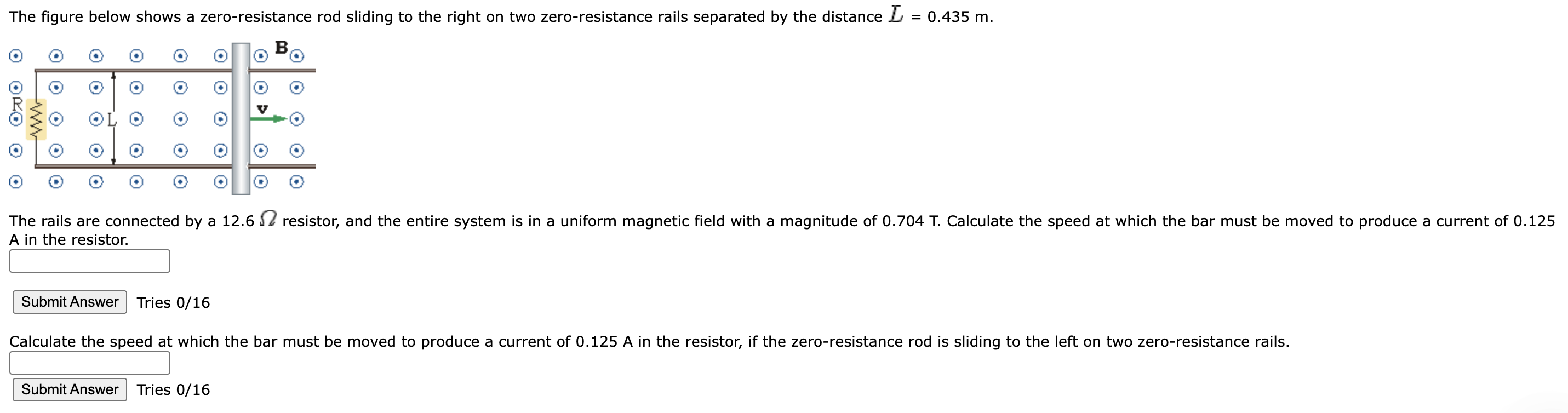 Solved The figure below shows a zero-resistance rod sliding | Chegg.com