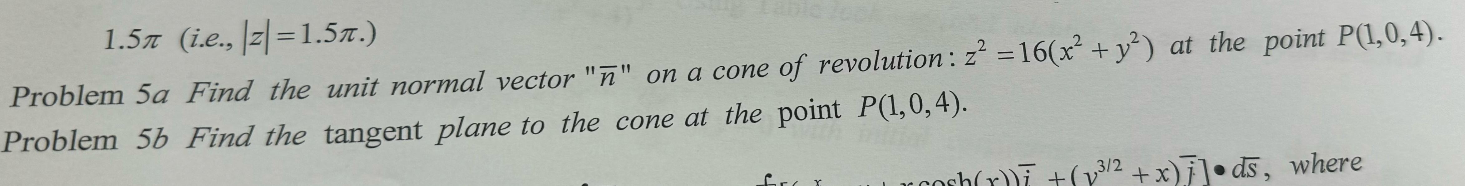 Solved problem 5a Find the unit normal vector " ?bar (n) " | Chegg.com