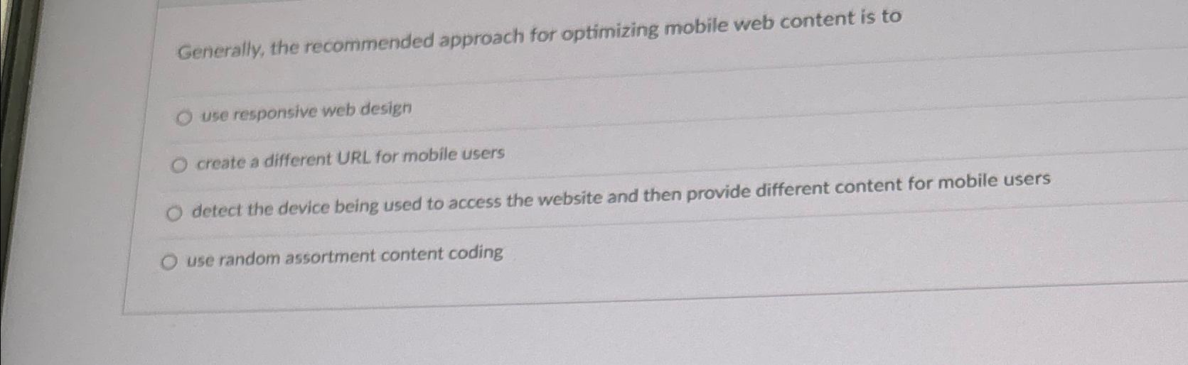 Solved Generally, the recommended approach for optimizing | Chegg.com