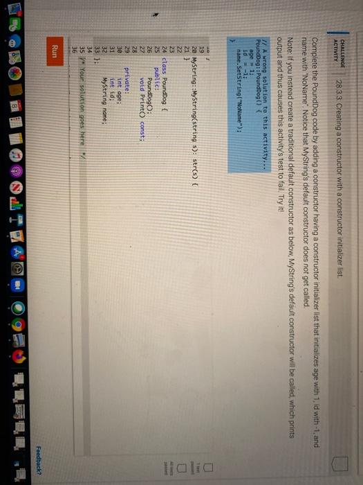 Solved CHALLENGE ACTIVITY 28.3.3: Creating a constructor | Chegg.com