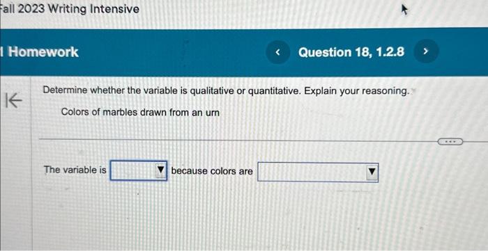 Solved Fall 2023 Writing Intensive Determine whether the | Chegg.com
