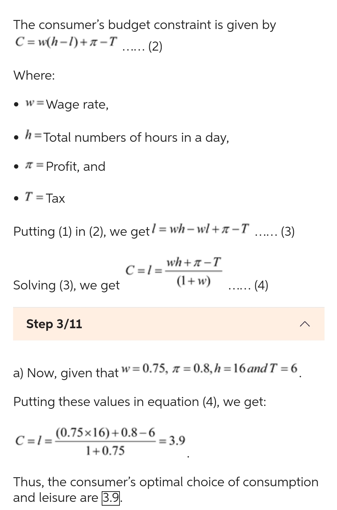 Solved The consumer's budget constraint is given | Chegg.com