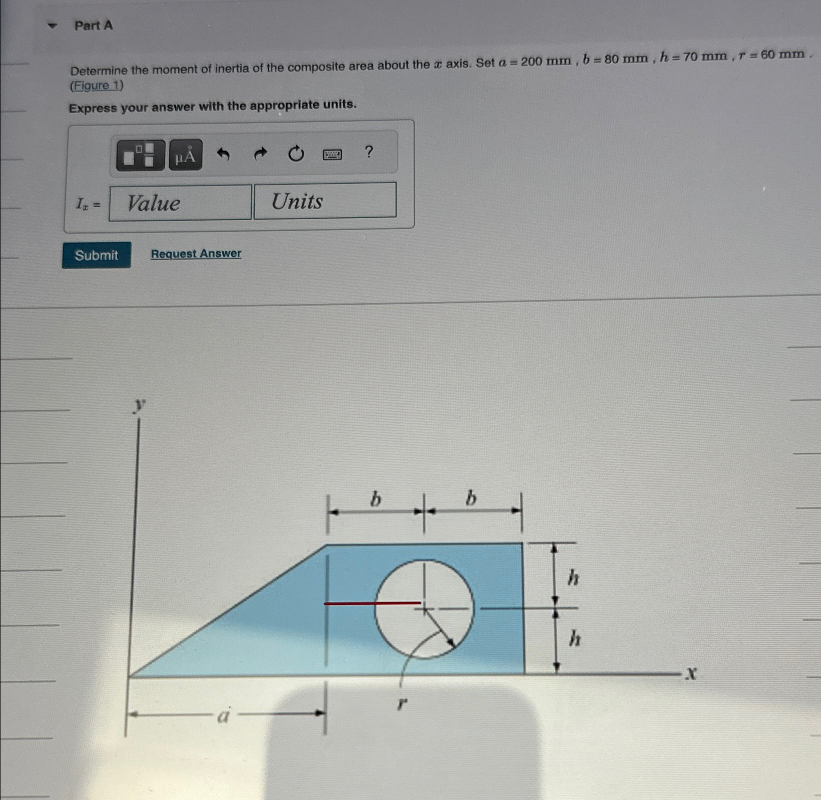Solved Part ADetermine the moment of inertia of the | Chegg.com