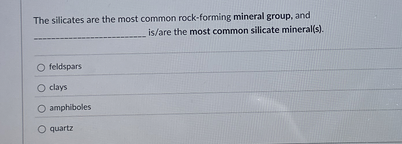 Solved The silicates are the most common rock-forming | Chegg.com