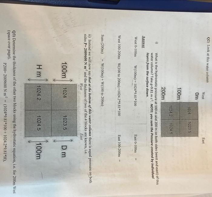 Solved Q2) Look at this water column i) What is the | Chegg.com