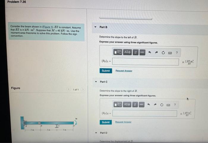 Solved Problem 7.36 Part 8 Consider the beam shown in Figure | Chegg.com