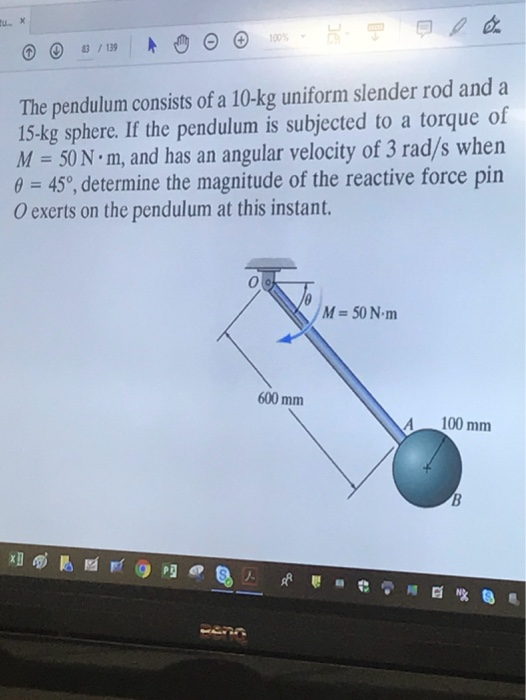 Solved The pendulum consists of a 10-kg uniform slender rod | Chegg.com