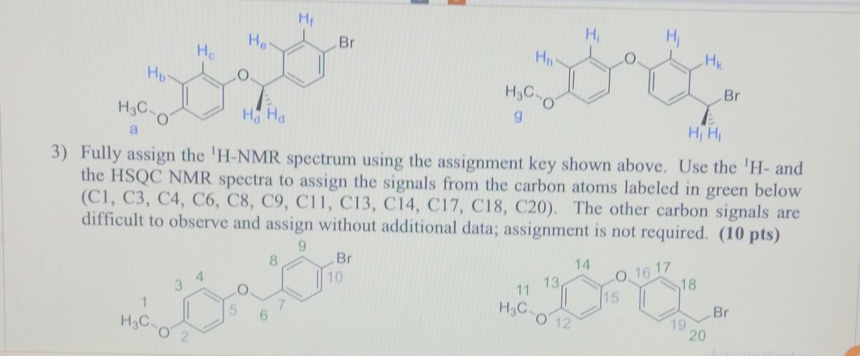 Solved Fully assign the 1H−NMR spectrum using the assignment | Chegg.com