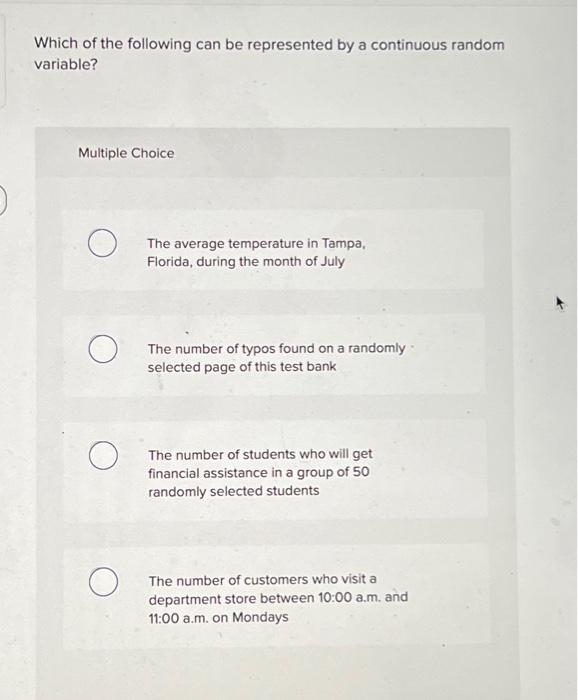 Solved Which of the following can be represented by a | Chegg.com