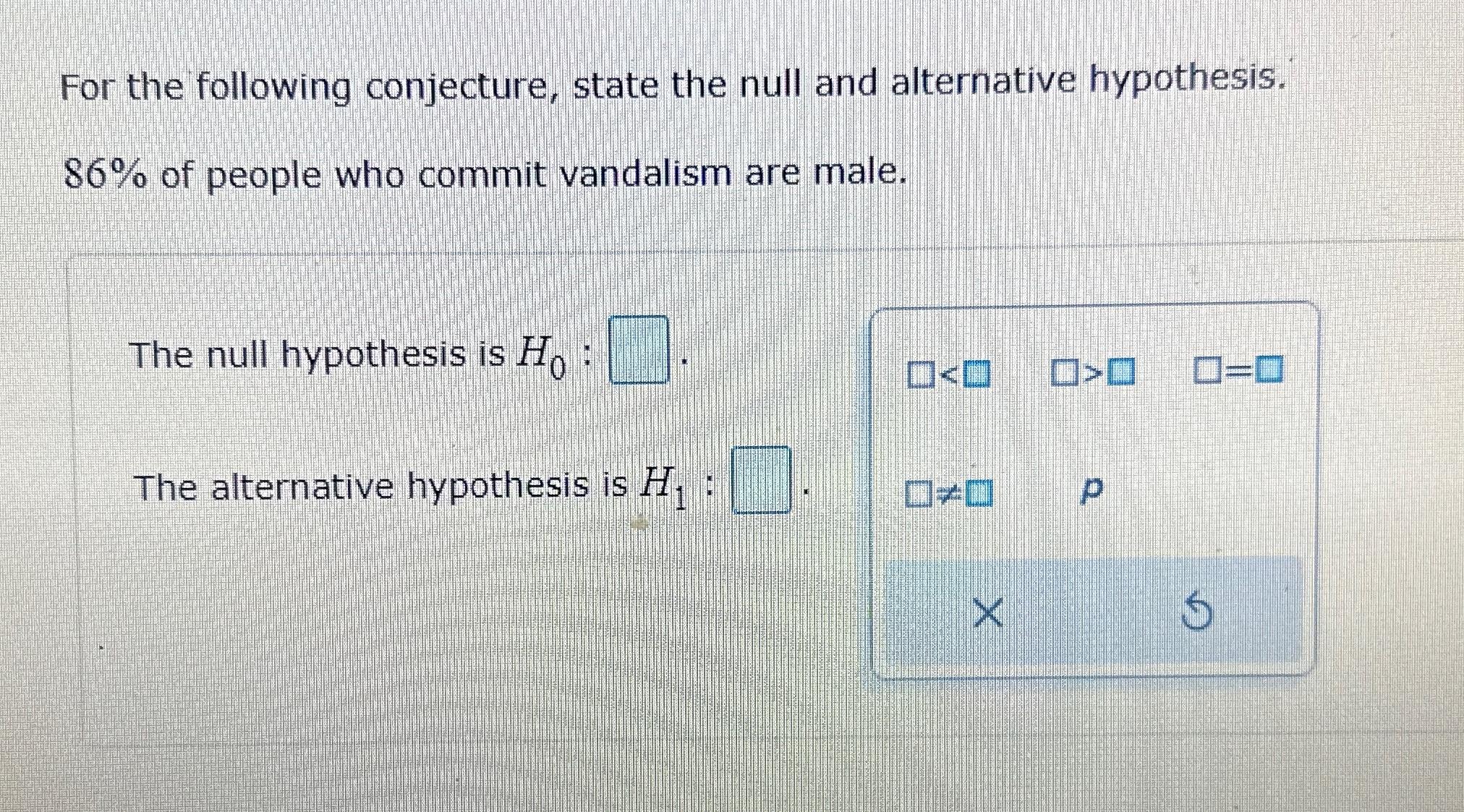 Solved For the following conjecture, state the null and | Chegg.com
