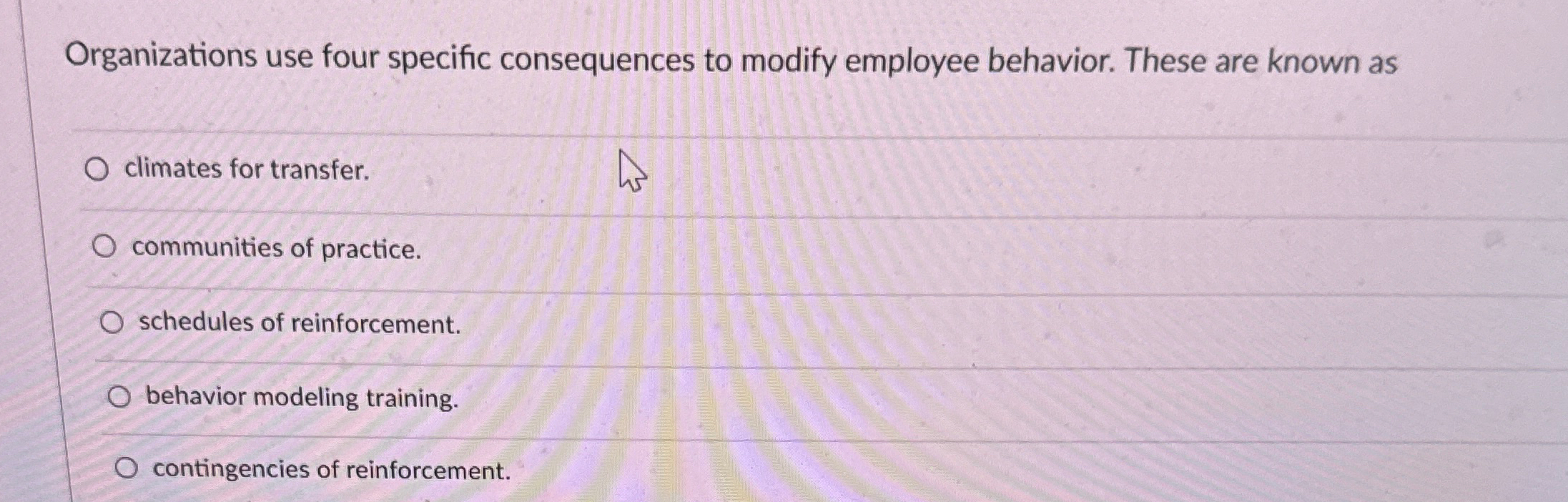 Solved Organizations use four specific consequences to | Chegg.com