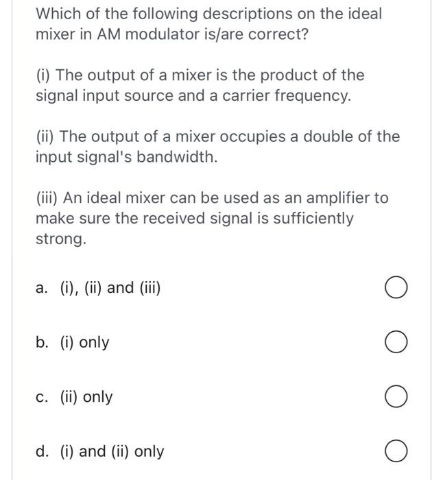 Solved Which of the following descriptions on the ideal | Chegg.com