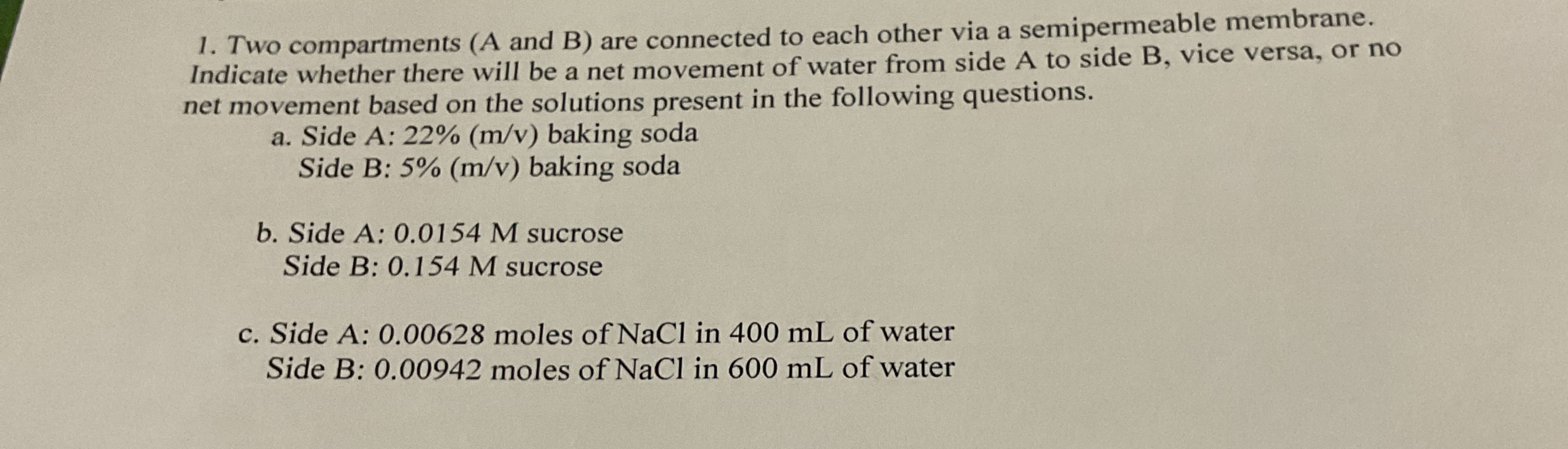 Solved Two compartments (A and B) ﻿are connected to each | Chegg.com