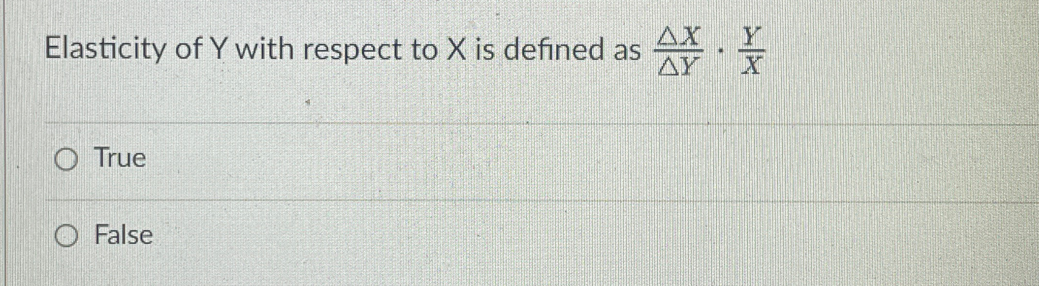 Solved Elasticity of Y ﻿with respect to x ﻿is defined as | Chegg.com