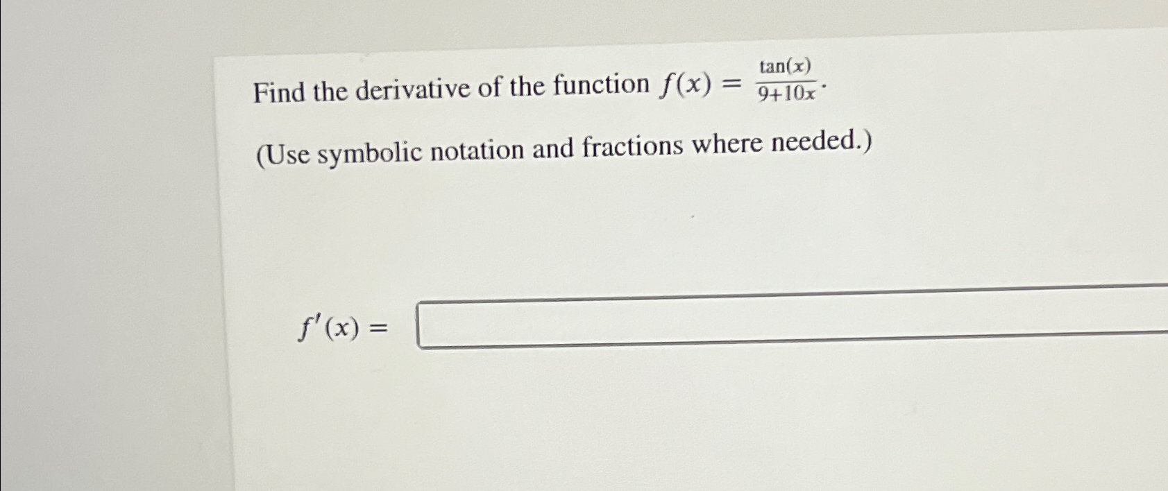 Solved Find the derivative of the function | Chegg.com