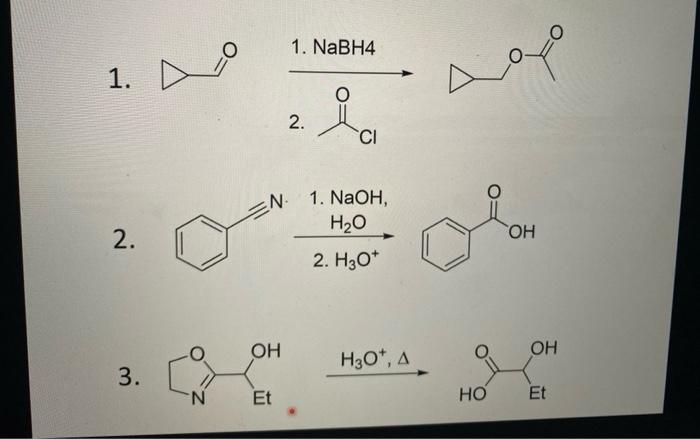Solved 1. NaBH4 1. Ло 2. CI Еу. 2. 1. NaOH, H2O 2. Н30* ОН | Chegg.com