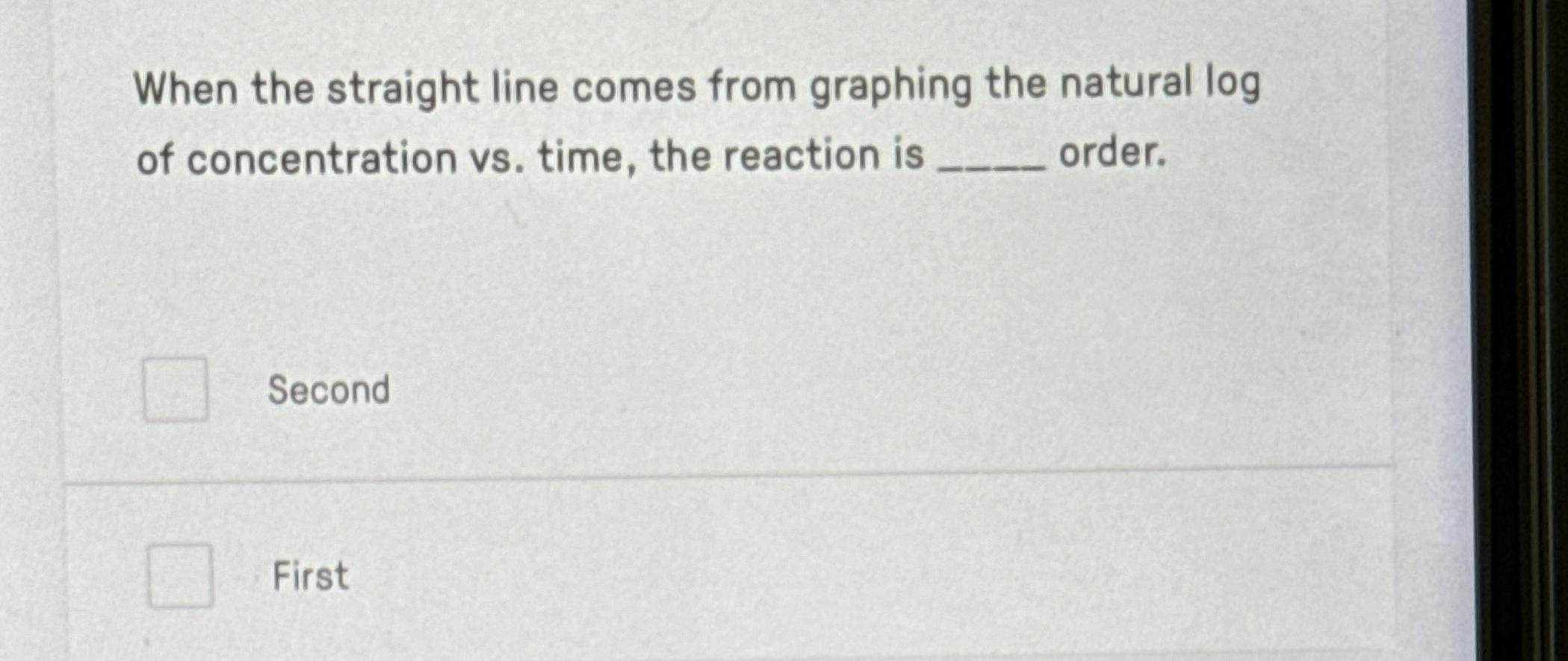 Solved When the straight line comes from graphing the | Chegg.com