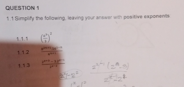 Solved QUESTION 11.1 ﻿Simplify the following, leaving your | Chegg.com